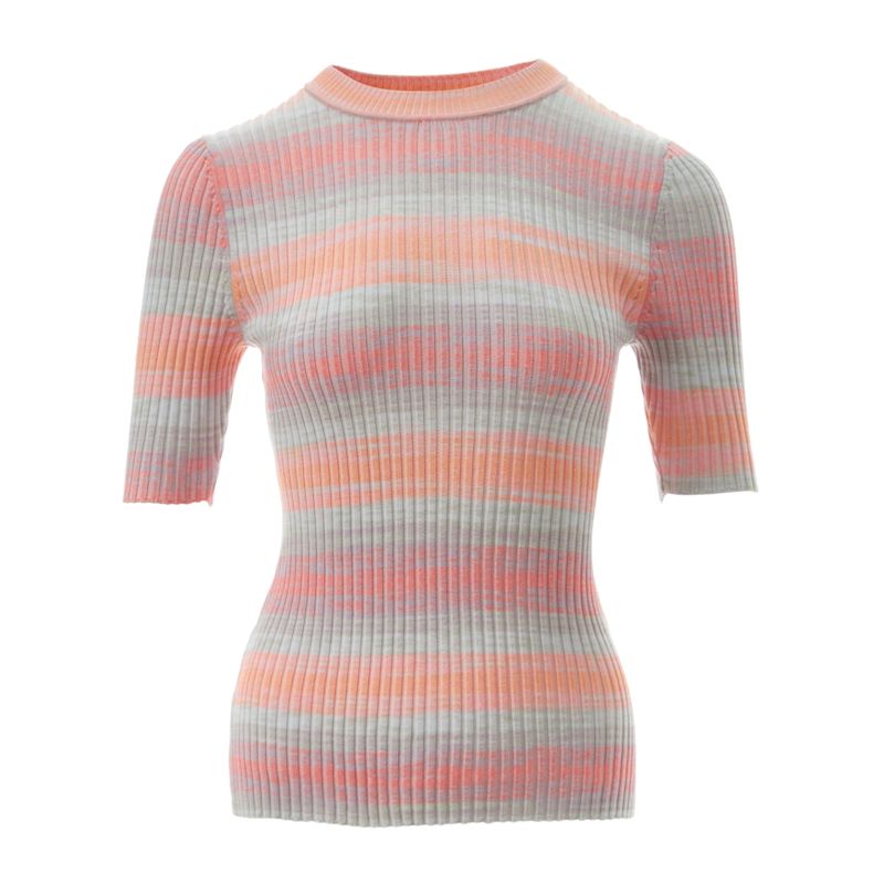 Fully Fashioning Abril Space Dye Knit Top - Aqua Blue Rose Pink ...