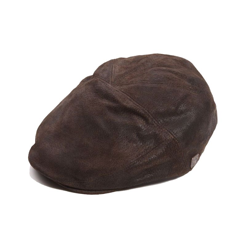 Alex Brown Suede Leather Cap For Men | Dasmarca Hats | Wolf & Badger