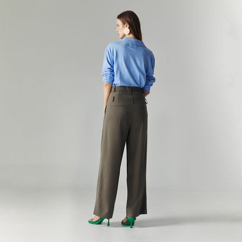 Alora Olive Double Belted Pants | ATS THE LABEL | Wolf & Badger