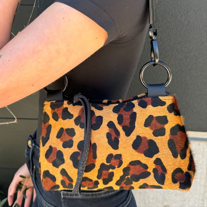 Amy Mini Shoulderbag In Leopard Hair On Hide | Lynn Tallerico | Wolf & Badger