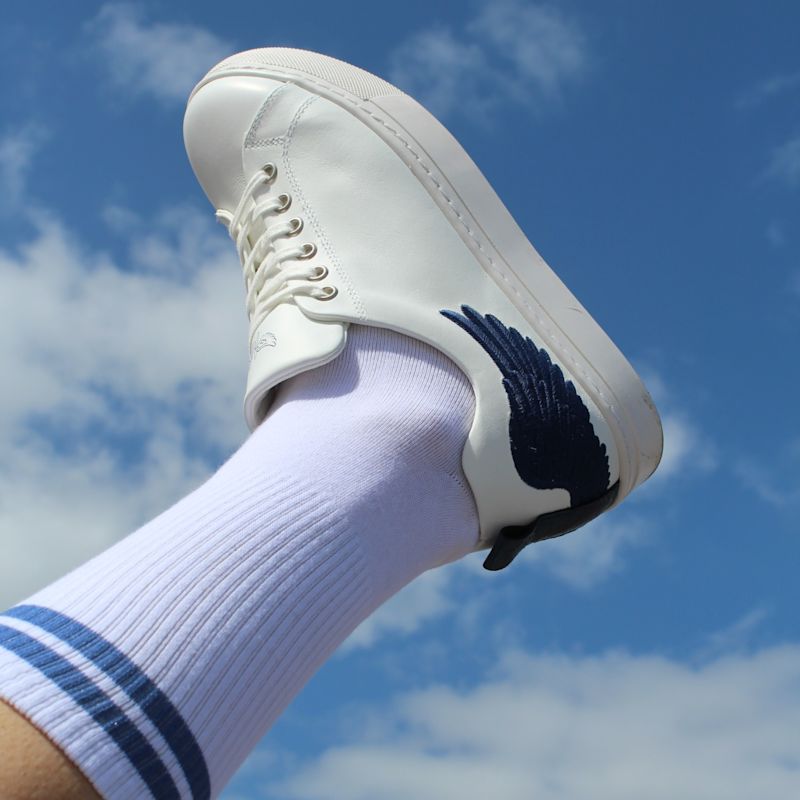 Angel's Ease - Classic Trainer In White With Midnight Blue Wing | Marté ...