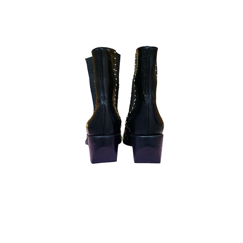 The Black Lightning Bolt Leather Boots | Any Old Iron | Wolf & Badger