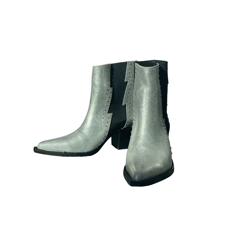 The Silver Lightning Bolt Leather Boots | Any Old Iron | Wolf & Badger