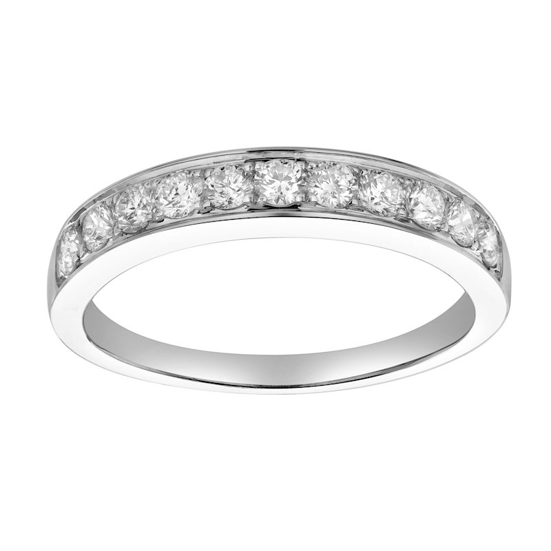 Apex White Gold Round Diamond Studded Band Ring | LMJ | Wolf & Badger