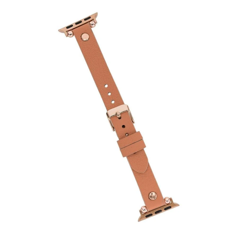 Apple Watch Brick Color Leather Strap - Detroit | LEATHERE | Wolf & Badger