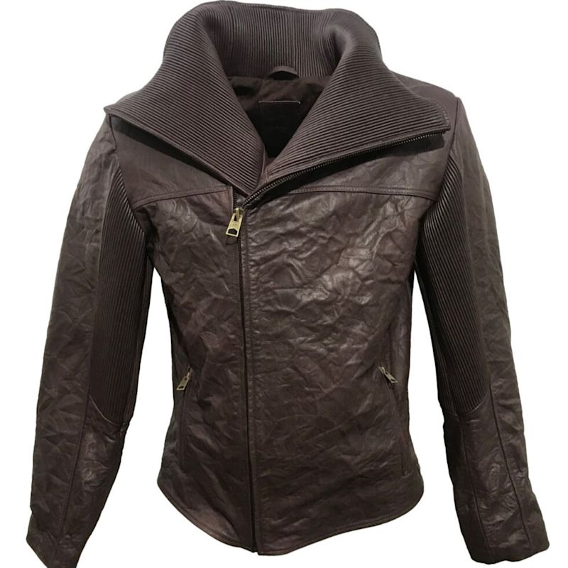 Armor Zipped Biker Leather Jacket | ZastaStudio | Wolf & Badger