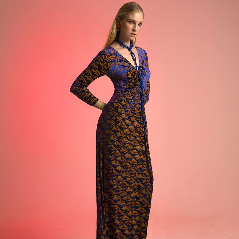 Art Deco Velvet Devore Lola Maxi Dress | Beatrice von Tresckow | Wolf ...