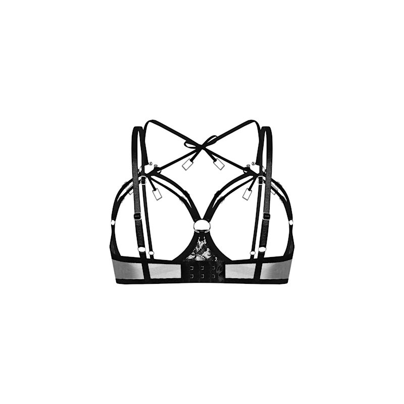 Aurora Black Open Cup Bra | ZHILYOVA | Wolf & Badger