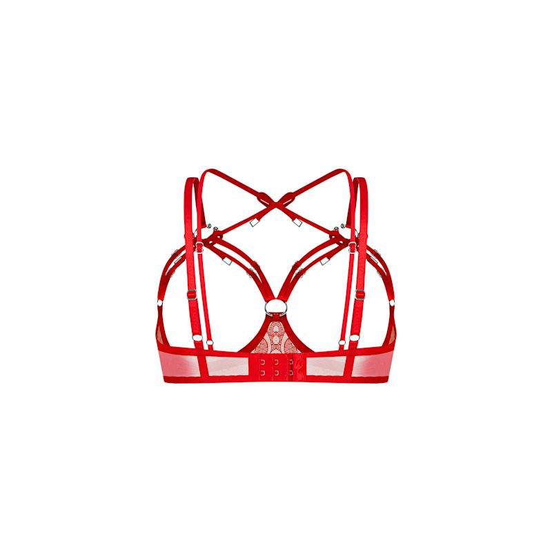 Aurora Bright Red Open Cup Bra | ZHILYOVA | Wolf & Badger