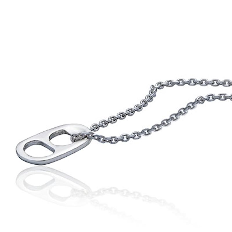 Beer Can - Tab Necklace In Sterling Silver | Cartography | Wolf & Badger