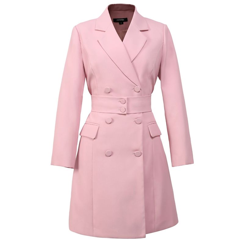 Belted Tailor Coat - Pink | Smart and Joy | Wolf & Badger