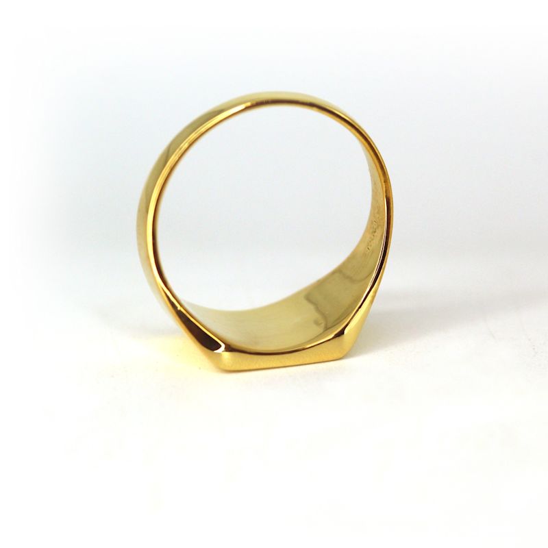Bold Square Gold Signet Ring For Men | VicStoneNYC Fine Jewelry | Wolf ...