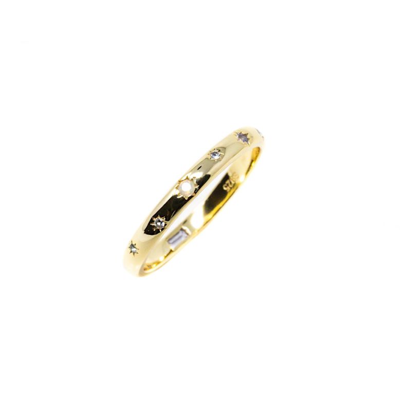 Scatter Band Both Sides Now Ocean Edition Star Ring, Gold | NASI SILVER ...
