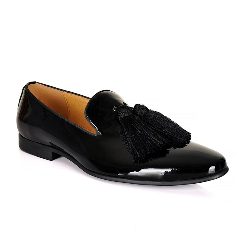 Bradford Patent Tassel Loafers – Black | DAVID WEJ | Wolf & Badger