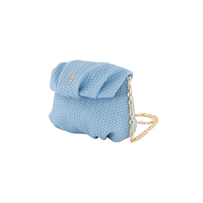 Braid Print Baby Leda Blue - Leather Crossbody | Otrera | Wolf & Badger