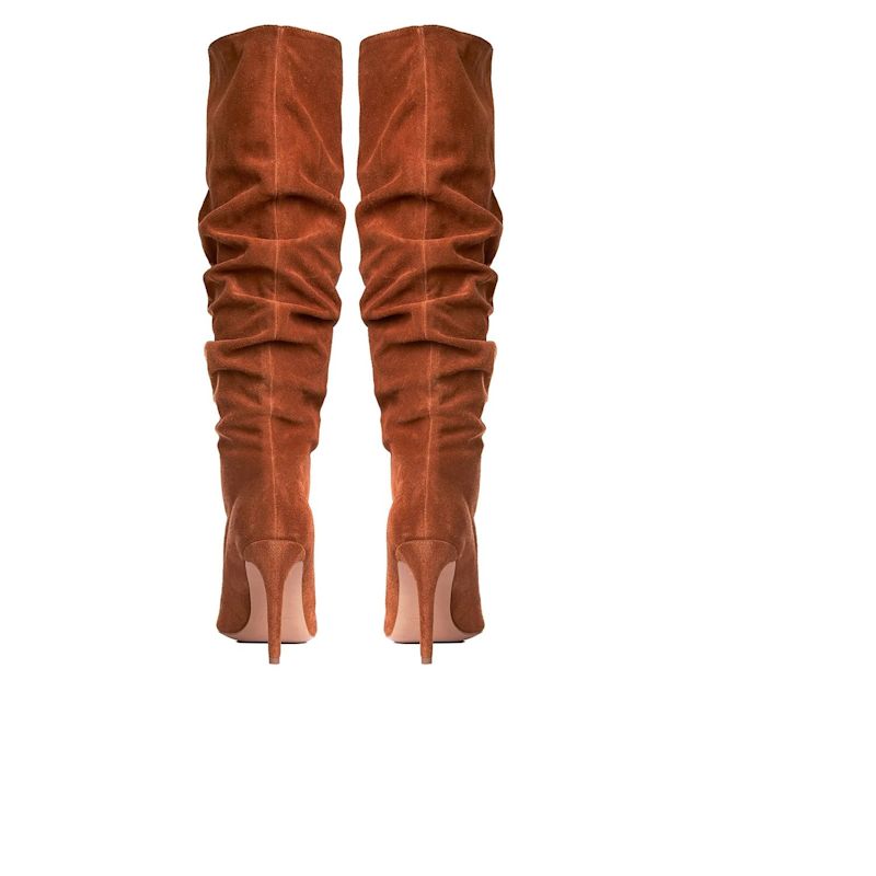 Brown-Caramel Suede Eva Boots | Ginissima | Wolf & Badger
