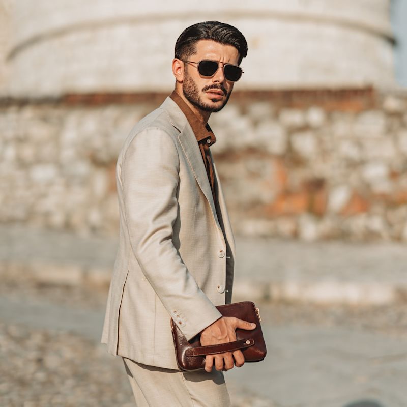 Brown Leather Clutch - Ulysses | Time Resistance | Wolf & Badger