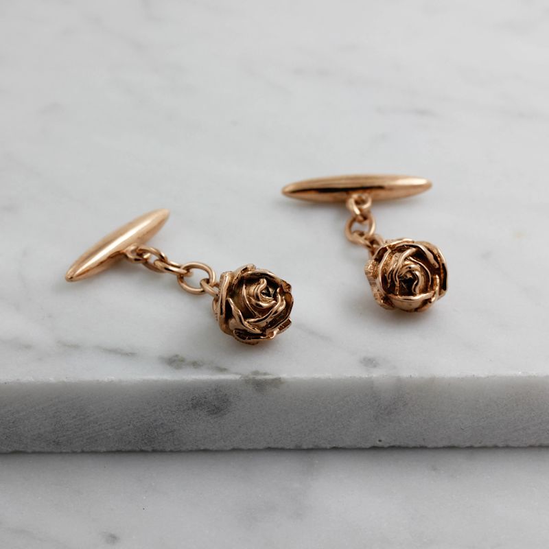 Rose Cufflinks - Rose Gold | Lee Renee | Wolf & Badger