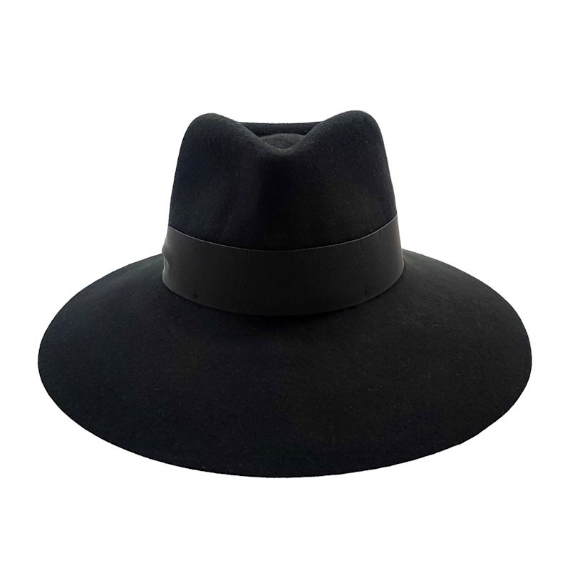Black Wool Felt Wide Brim Drop Hat | Doria 1905 | Wolf & Badger