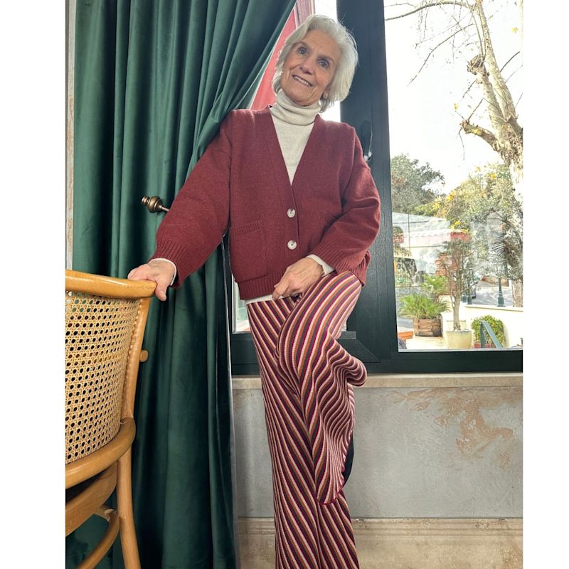 Carol Crop Cardigan In Persian Plum | Peraluna | Wolf & Badger