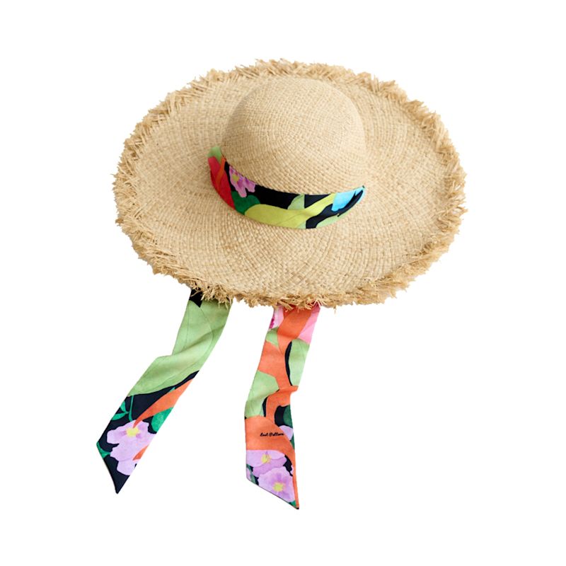 Cartagena Straw Hat With Ribbon Tie - Black & Orange | Lost Pattern NYC ...