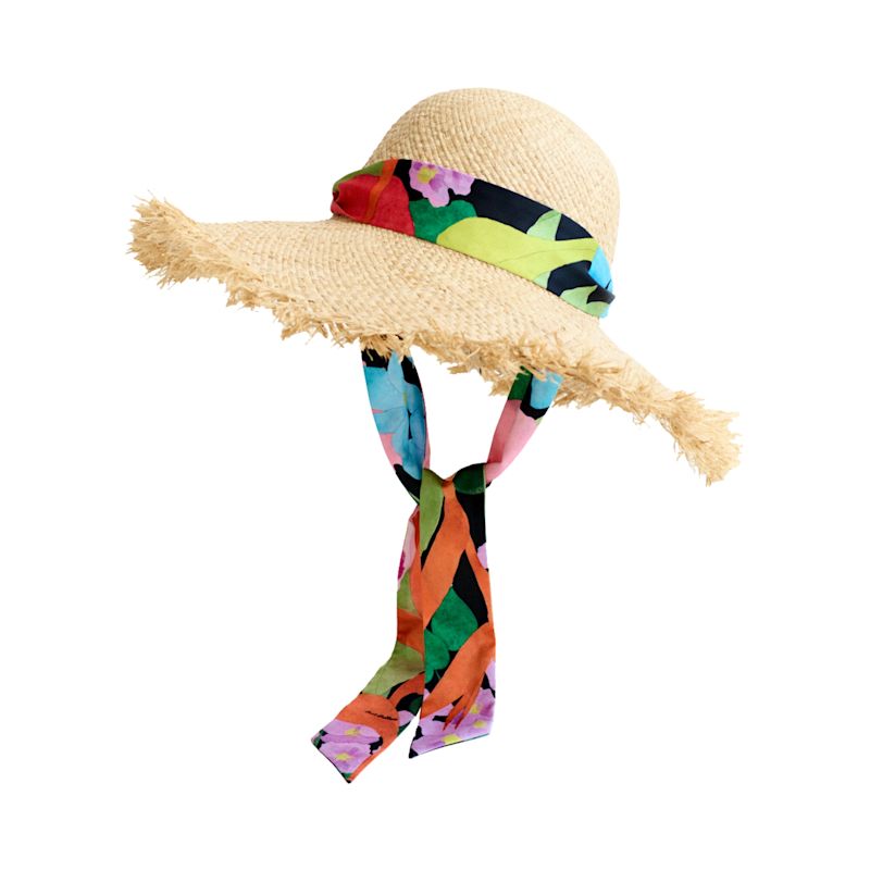 Cartagena Straw Hat With Ribbon Tie - Black & Orange | Lost Pattern NYC ...