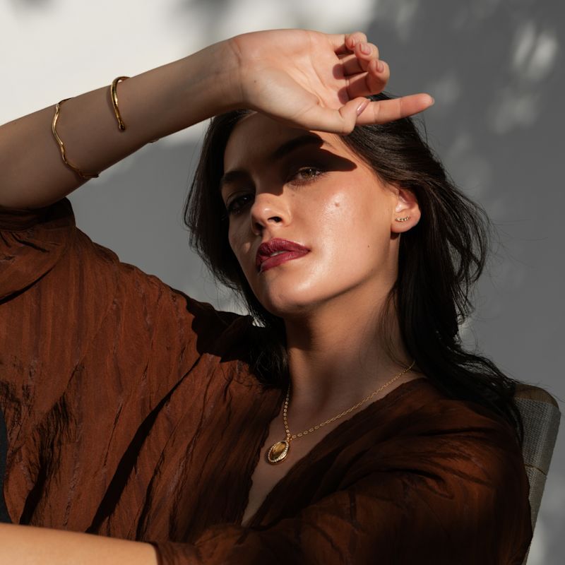 Celeste Sapphire Locket In Gold | Dower & Hall | Wolf & Badger