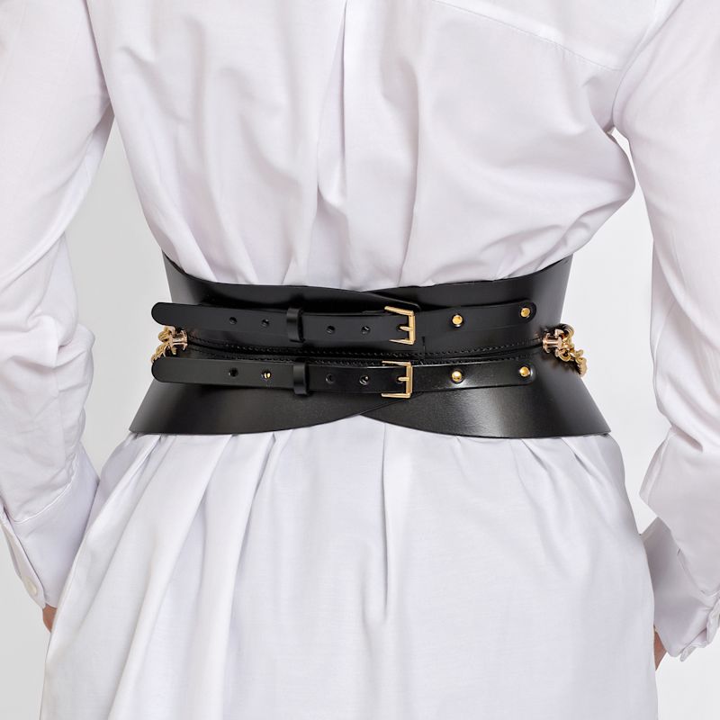 Chained Rounded Hourglass Belt | Haute Cuir | Wolf & Badger