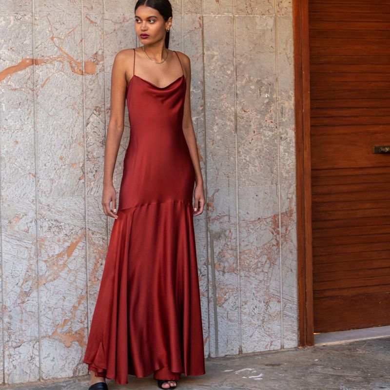 Cindy Dress In Wine Red | Roses Are Red | Wolf & Badger