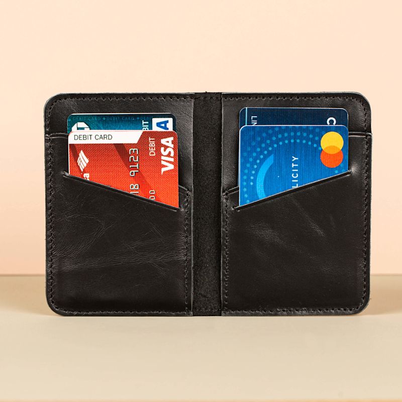 Classic Leather Cardholder Wallet - Black - Berkeley | LEATHERE | Wolf ...