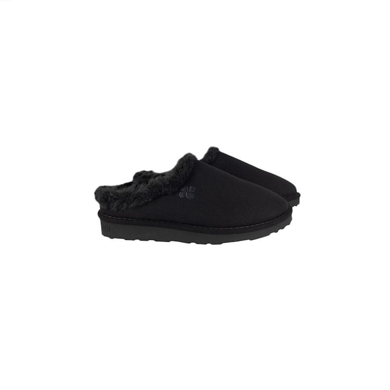 Classic Vegan Slippers Black Unisex | New Orchard | Wolf & Badger