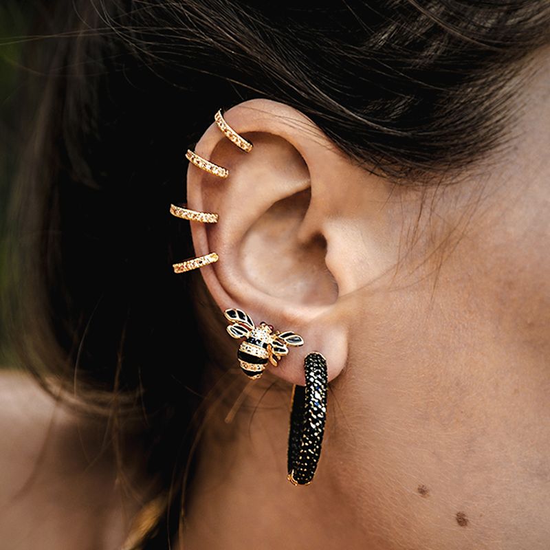 Edge Ear Cuff With Man Made Cz Diamond Stimulant In Sterling Silver ...