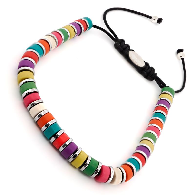 Colorful Gemstone Beaded Adjustable Summer Bracelet - Multicolor | Ebru ...