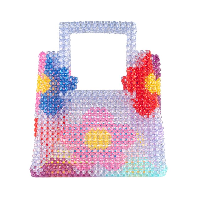 Colorful Daisy Square Handle Grocery Bead Bag | Tillie Beads | Wolf ...