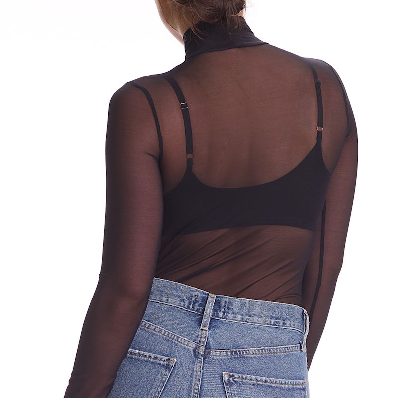 Commando Mesh Long Sleeved Turtleneck, Black TU116 | Commando | Wolf ...