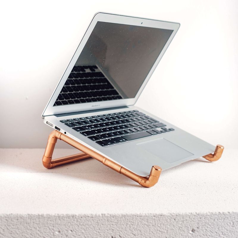 Solid Copper Pipe Laptop Stand | ANATOLIACRAFT | Wolf & Badger