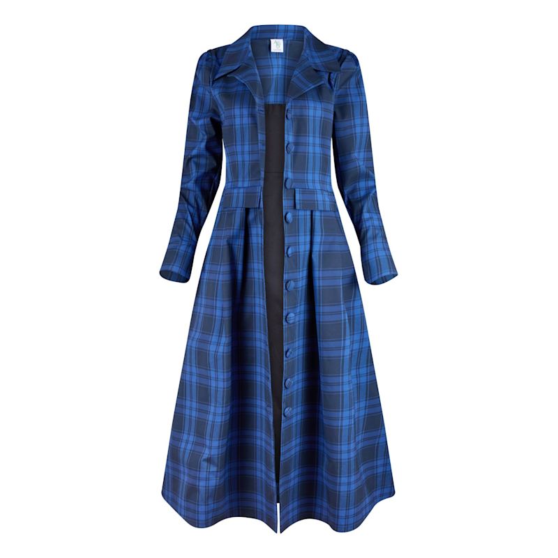 Cora Blue Tartan Rain Coat – Royal & Dark Blue | NUMBAT | Wolf & Badger