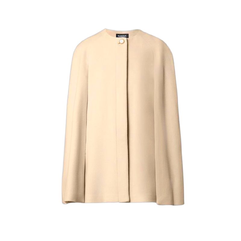 Cora Wool & Cashmere-Blend Cape Coat In Honey Cream | Rumour London ...