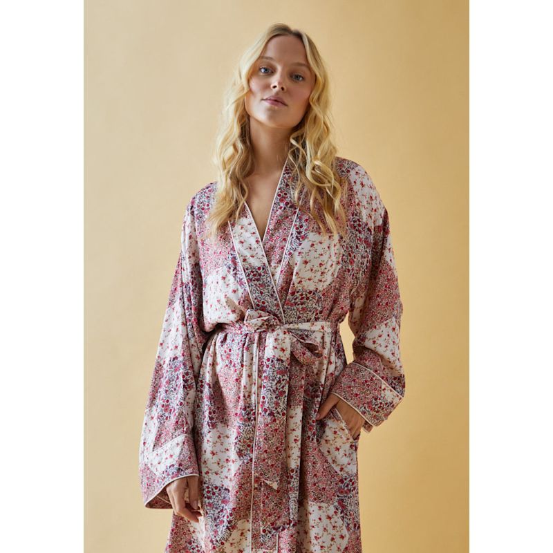 Corina Robe With Pouch Aster Patchwork Pink | Lily and Lionel | Wolf ...