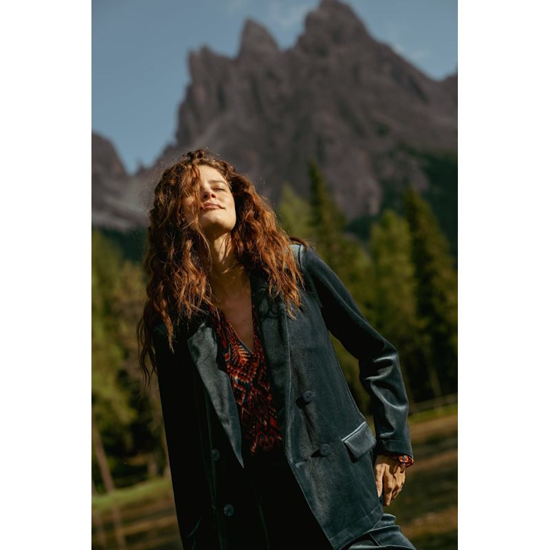 Corrie Bratter Blue Cord Velvet Ava Rose Jacket | Traffic People | Wolf ...