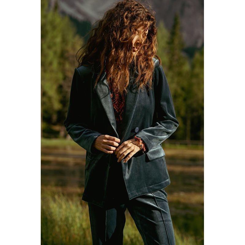 Corrie Bratter Blue Cord Velvet Ava Rose Jacket | Traffic People | Wolf ...