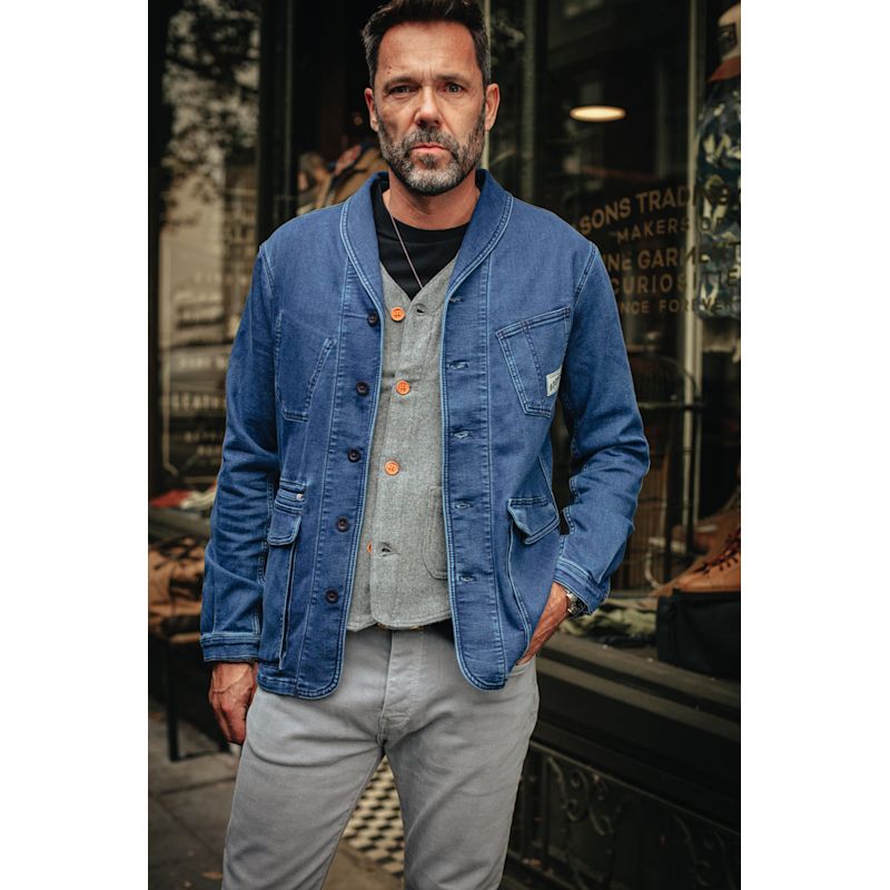 Crafter Indigo Wash Chore Jacket | &SONS Trading Co | Wolf & Badger