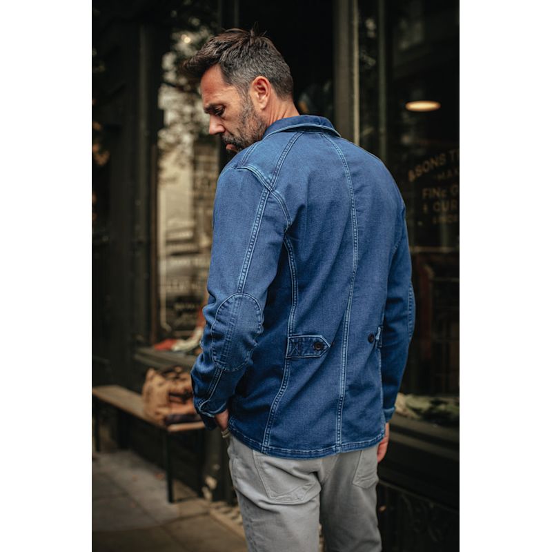 Crafter Indigo Wash Chore Jacket | &SONS Trading Co | Wolf & Badger