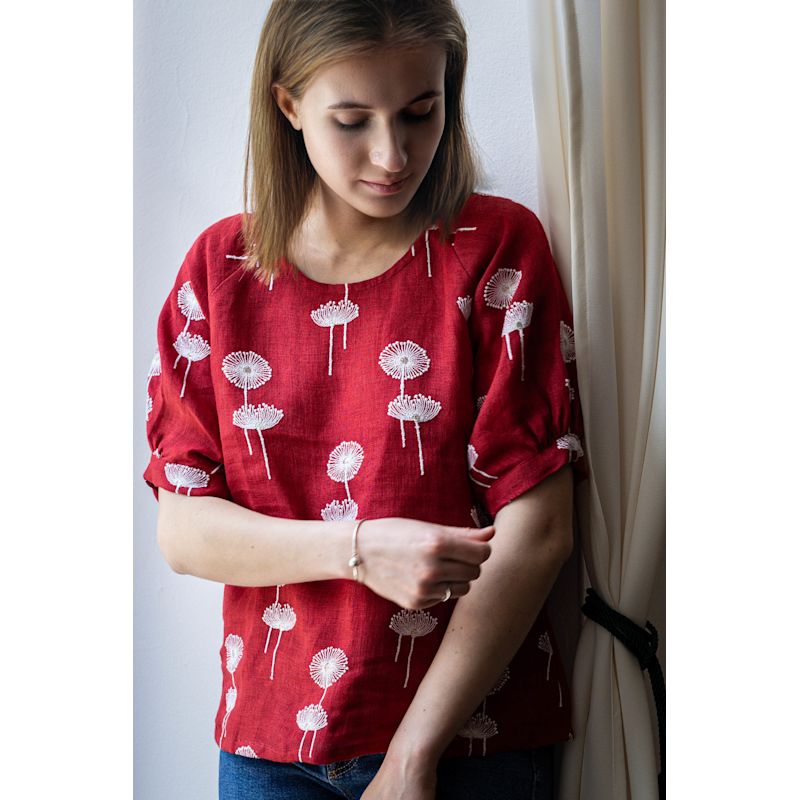 Dandelion Bloom Linen Top – Pure Comfort With Artful Stitch | STOVARIA ...