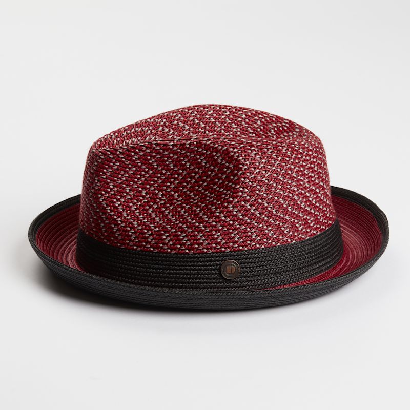 Dasmarca Enzo Ruby Red Multi Colored Summer Trilby Packable Hat For Men ...