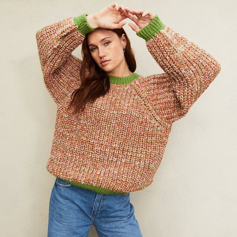 Debbie Twist High Neck Jumper - Olive | Cara & The Sky | Wolf & Badger