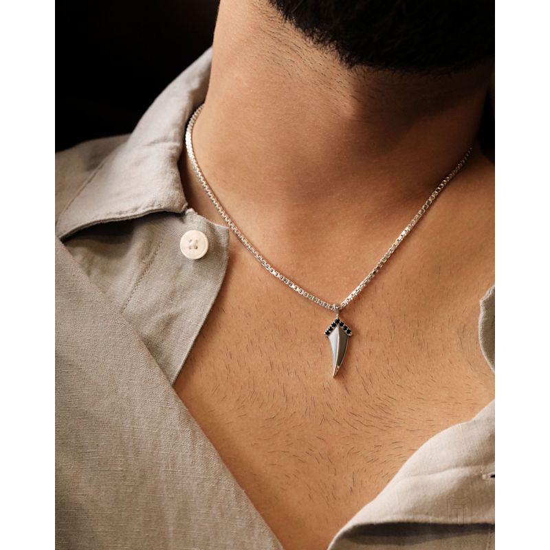 Defender Dagger Pendant In Silver | Polish Texture | The Jewelz | Wolf ...