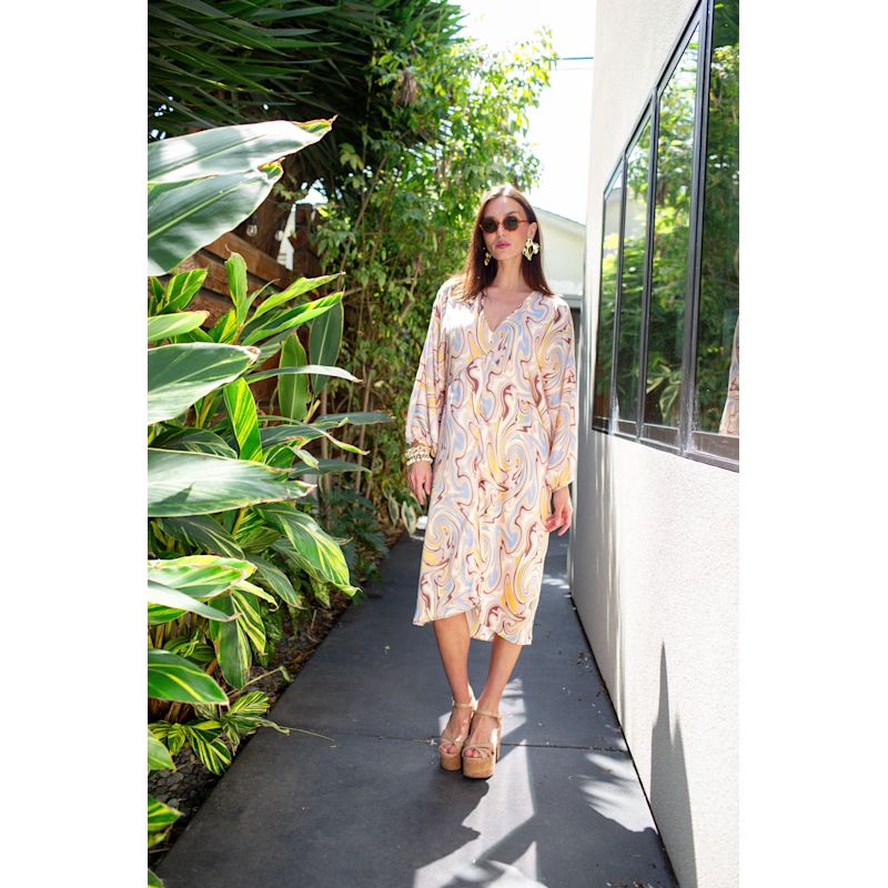 Delphine Deco Caftan In Aura | Jennafer Grace | Wolf & Badger