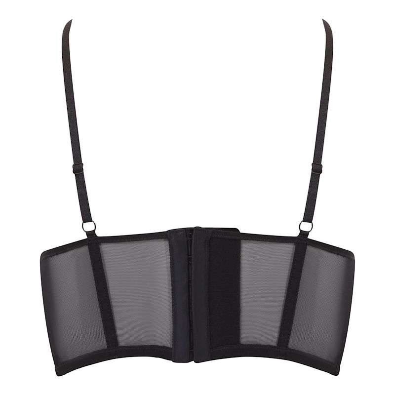 Black Mesh Demi Corset Bra | Hedonista Lingerie | Wolf & Badger