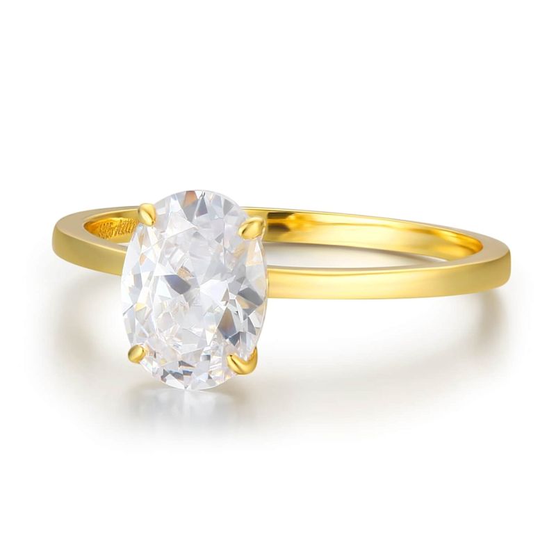 Hidden Ruby Heart Oval Moissanite Solid Yellow Gold Ring | Azura ...